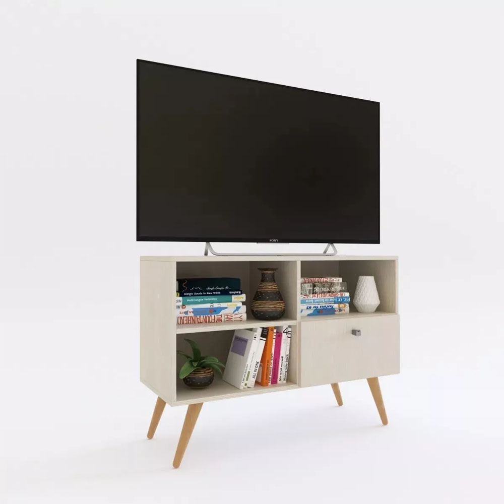 Mesa Rack Tv Mueble Led Escandinavo Delos Dl882fc - Mandy Hogar