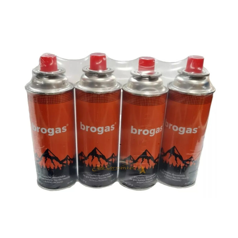 Cartucho Gas Butano Camping Brogas Pack X4 Descartable 227gr - Mandy Hogar